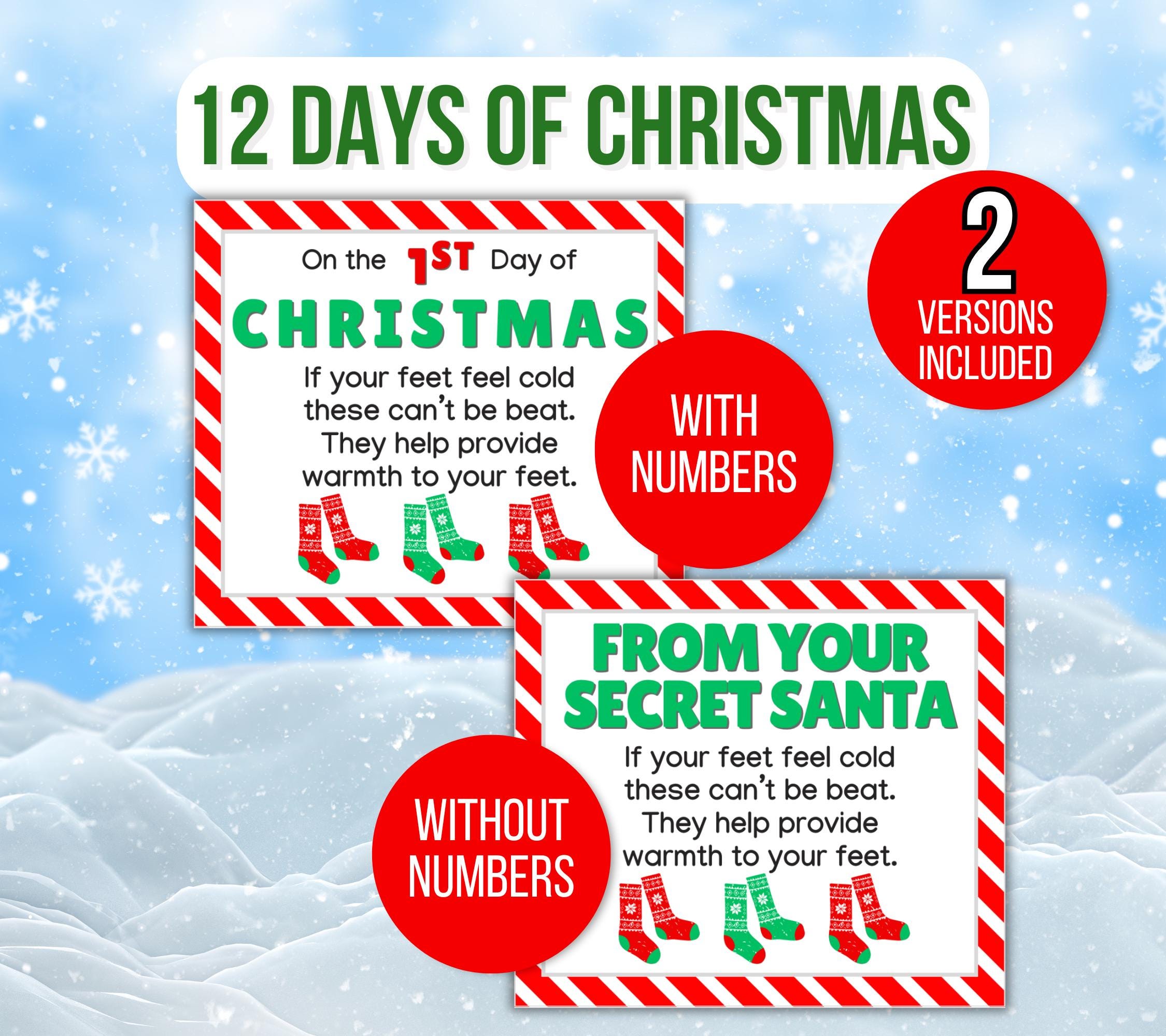 12 Days of Christmas Gift Tags, 12 Days of Christmas, Printable ...
