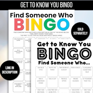 Mingle Bingo, Get to Know You Bingo, Find Someone Who Bingo, Find the ...