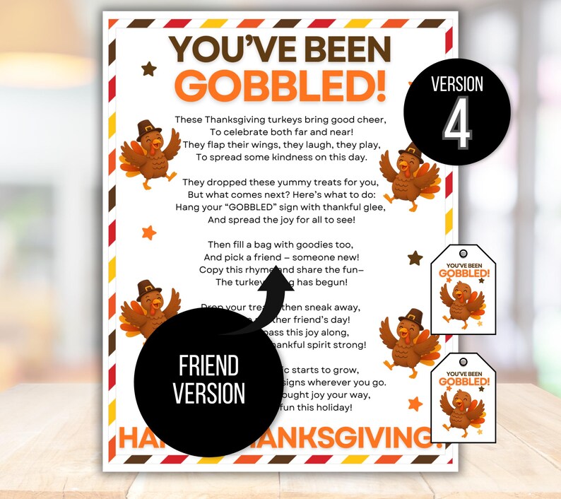 You've Been Gobbled Printable Thanksgiving Kit, I've Been Gobbled ...