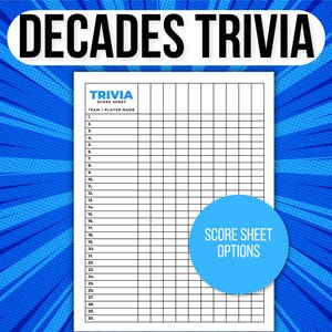 Decades Trivia, Decades Game Bundle, Decade Trivia Night Games, Decades ...