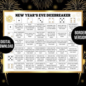 New Years Eve Dicebreaker, New Years Dicebreaker, New Years Icebreaker ...