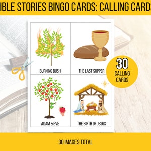 Bible Bingo, Bible Stories Bingo, 40 Bible Bingo Cards, Bible Activity ...