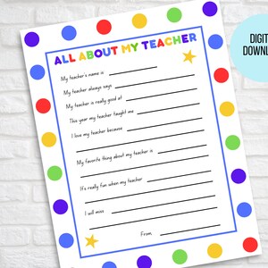 Teacher Appreciation Gift, Teacher Appreciation Week, Teacher Thank You ...