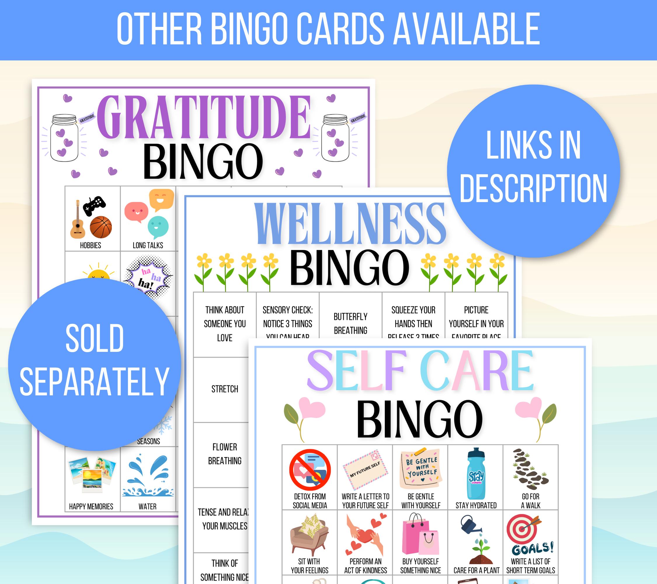 Mindfulness Bingo, 30 Mindfulness Bingo Cards for Kids, Gratitude Bingo ...