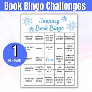 Book Bingo, 12 Monthly Book Bingo Challenges, Book Bingo for Adults ...