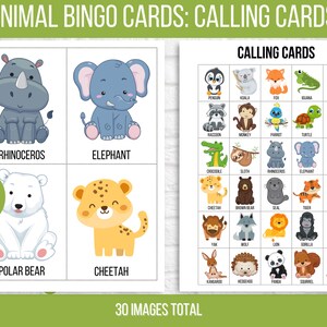 Animal Bingo 30 Printable Animal Bingo Cards Animal Party - Etsy