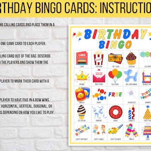 Birthday Bingo, 30 Birthday Party Bingo Cards, Birthday Game, Happy ...