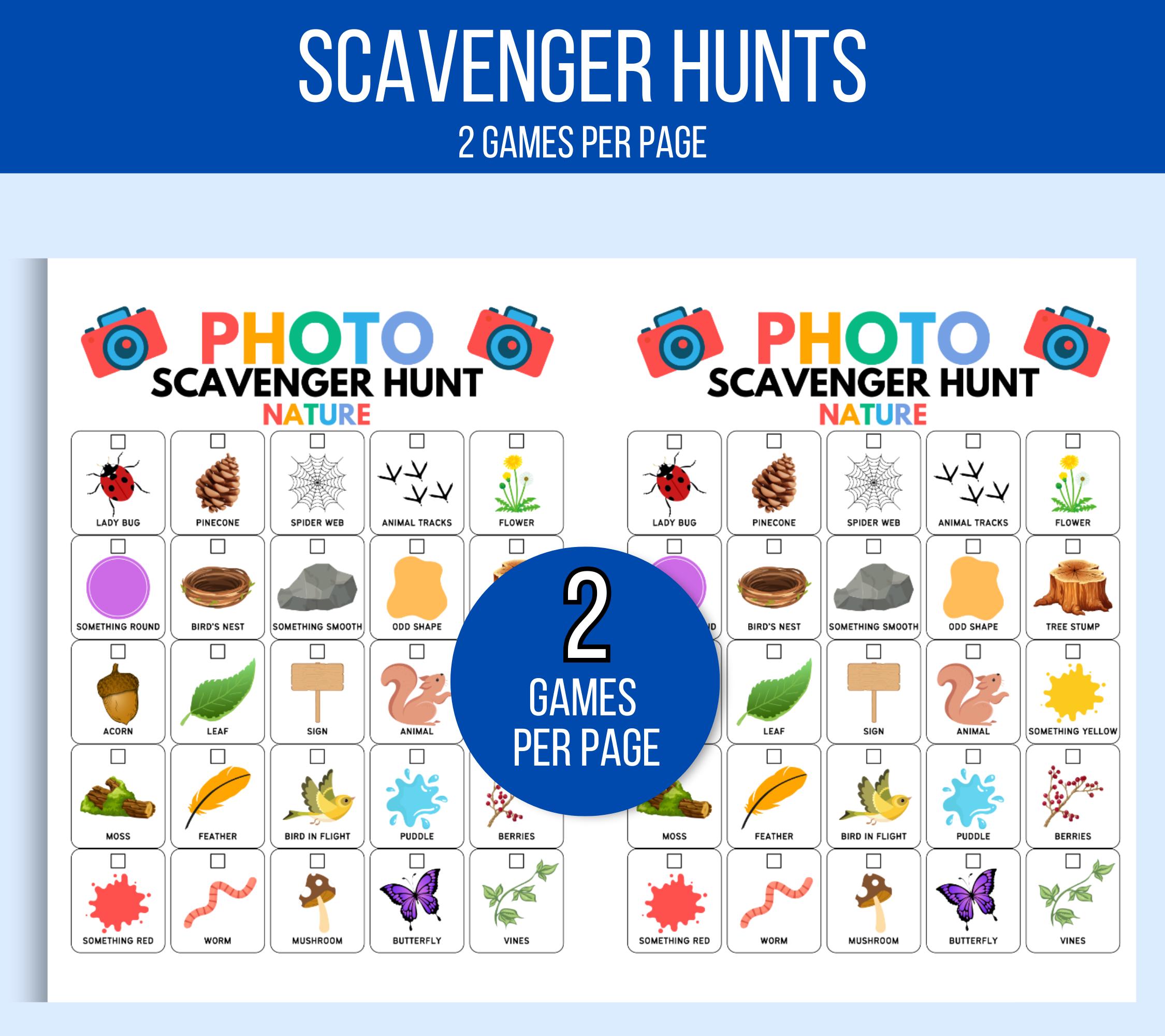 Photo Scavenger Hunt, Nature Scavenger Hunt, Neighborhood Scavenger ...