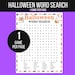 Halloween Word Search, Fun Halloween Game, Printable Halloween Game ...