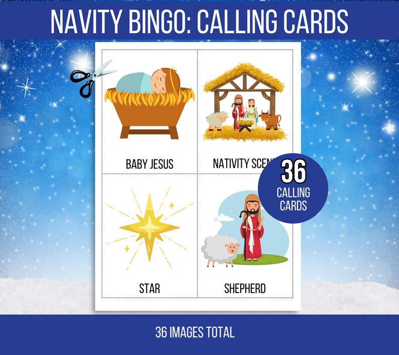 Nativity Bingo, 50 Nativity Bingo Cards, Christmas Bingo, Christmas ...