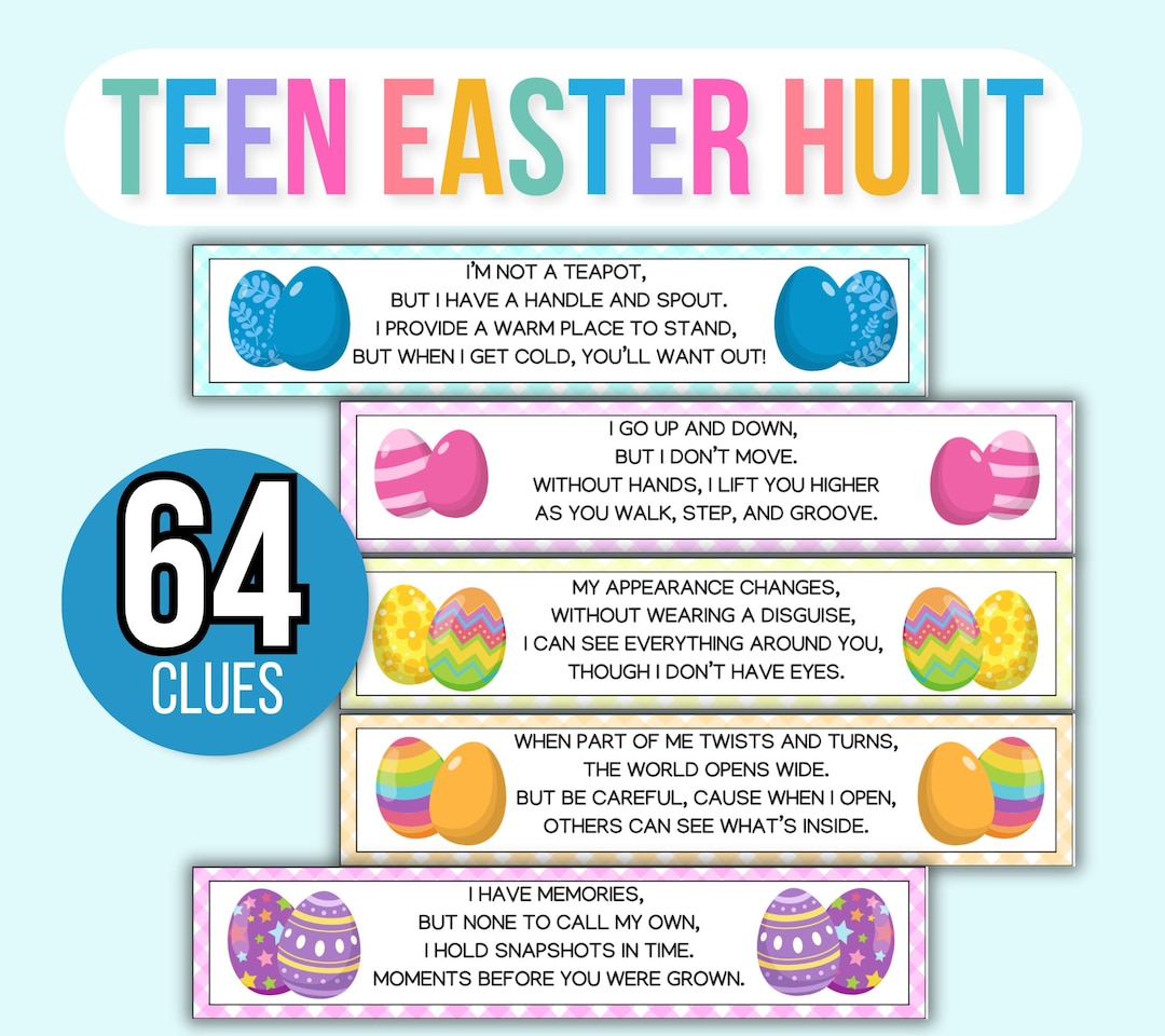 Easter Treasure Hunt for Teens and Tweens, Adult Easter Hunt, Treasure ...