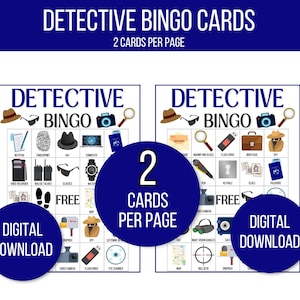 Detective Bingo, 30 Detective Bingo Cards, Spy Bingo, Secret Agent ...