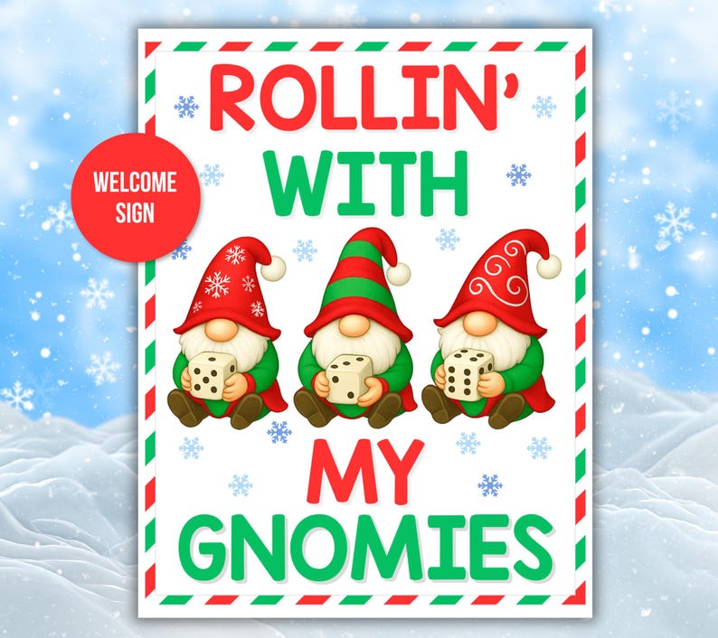 Christmas Bunco Score Sheet, Christmas Gnome Bunco, Christmas Bunco ...