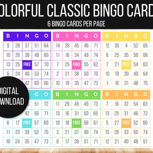 300 Bingo Cards, 6 per Page, Fun Party Game, Classroom Activity, Bingo ...