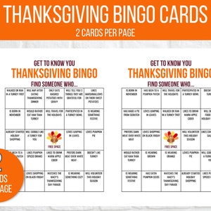Thanksgiving Get to Know You Bingo, Find Someone Who Bingo, Find the ...