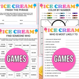 Ice Cream Party Games Bundle, Ice Cream Games, Ice Cream Activities ...