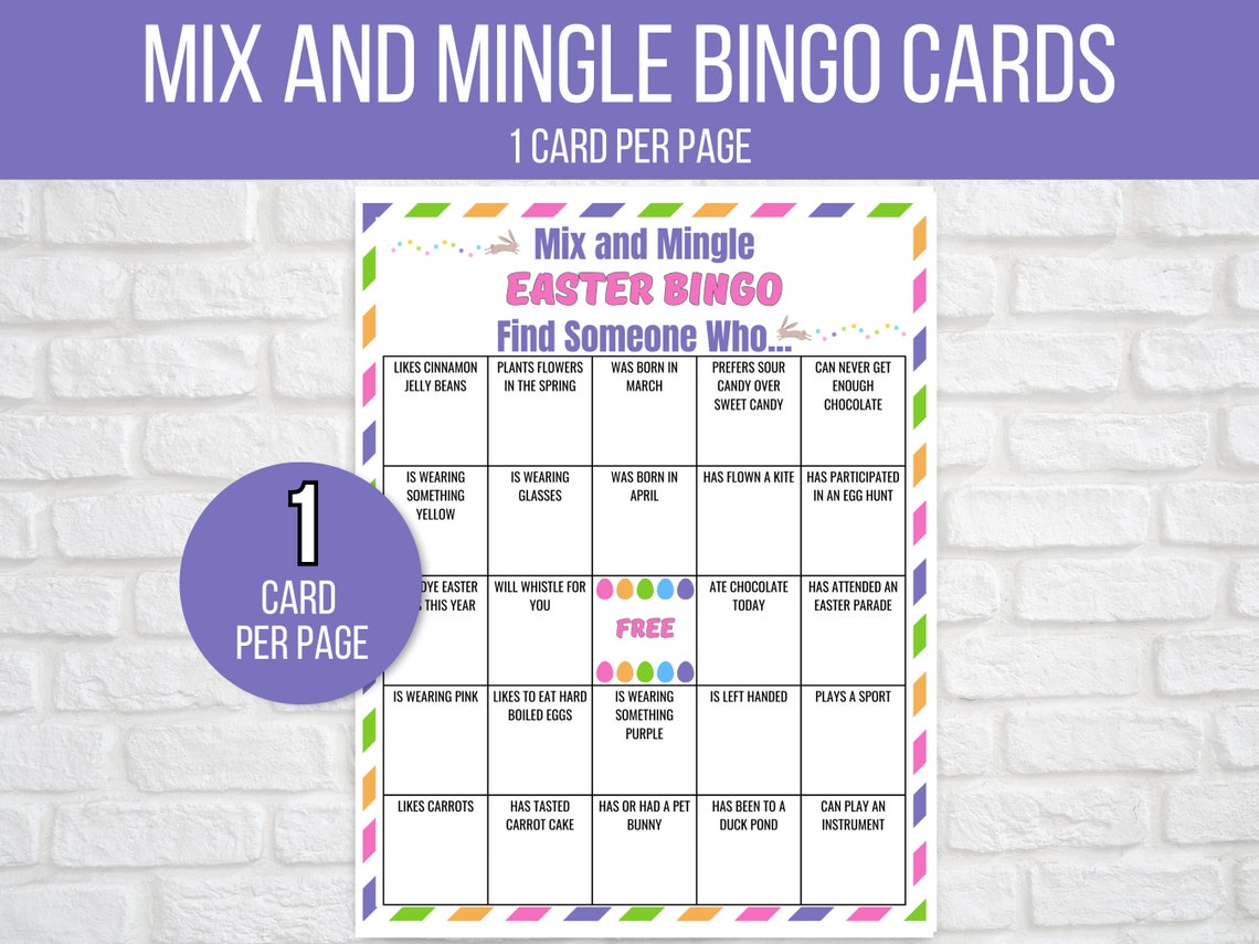 Easter Bingo, Easter Get to Know You Bingo, Easter Find Someone Who ...