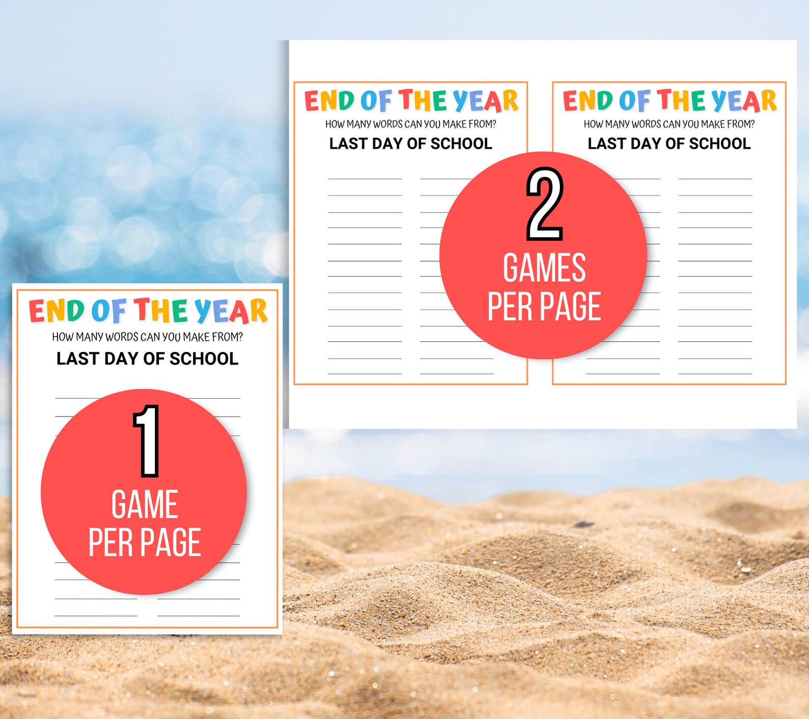 End of Year Party Games, Last Day of School Game Bundle, End of School ...