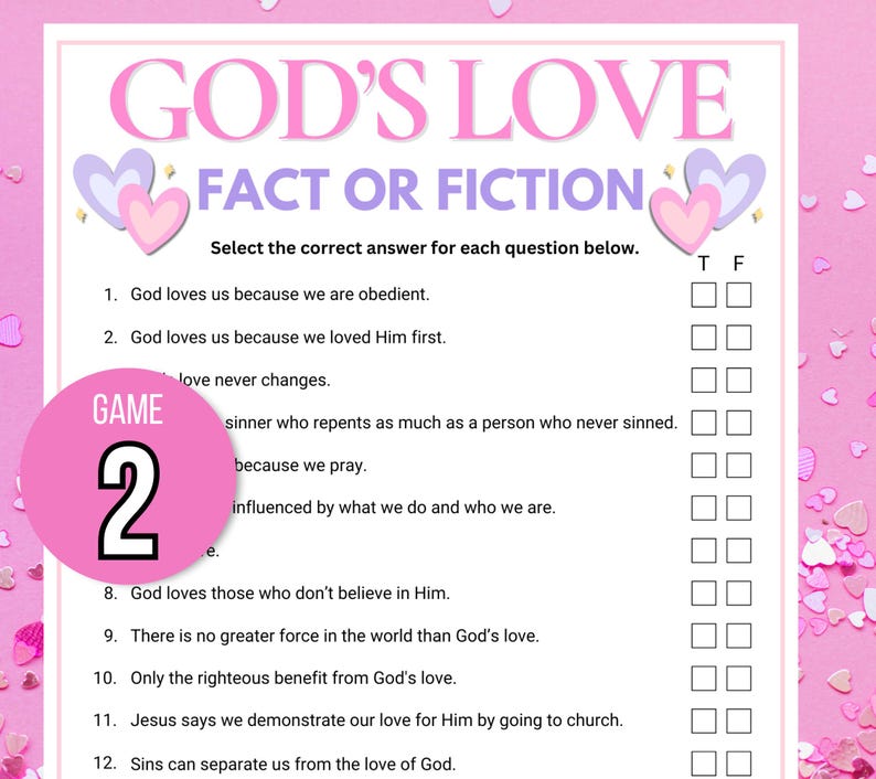 Gods Love Bible Trivia Game, Gods Love Game, Valentine’s Bible Trivia ...