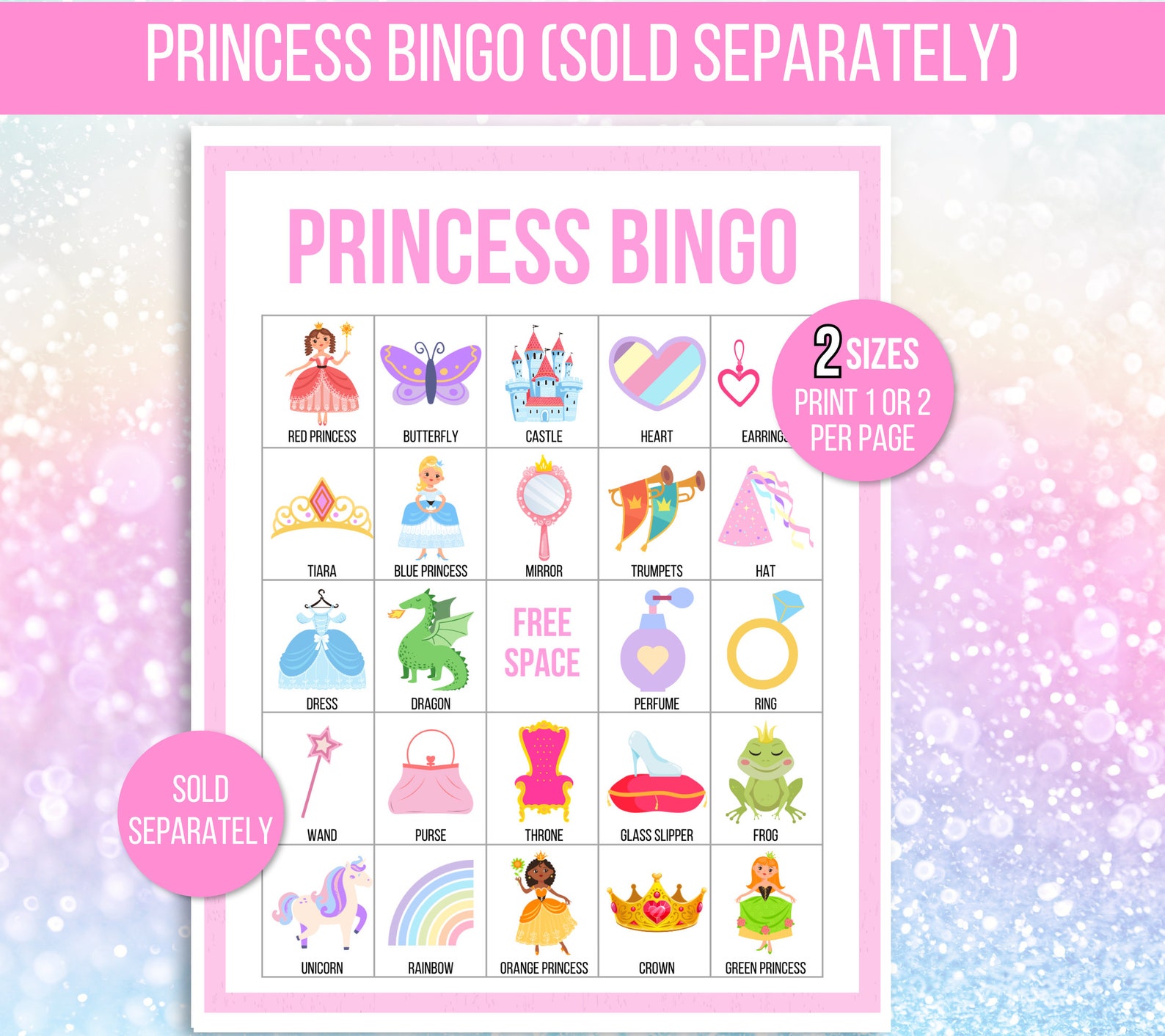 Princess Scavenger Hunt, Printable Princess Party Game, Princess ...