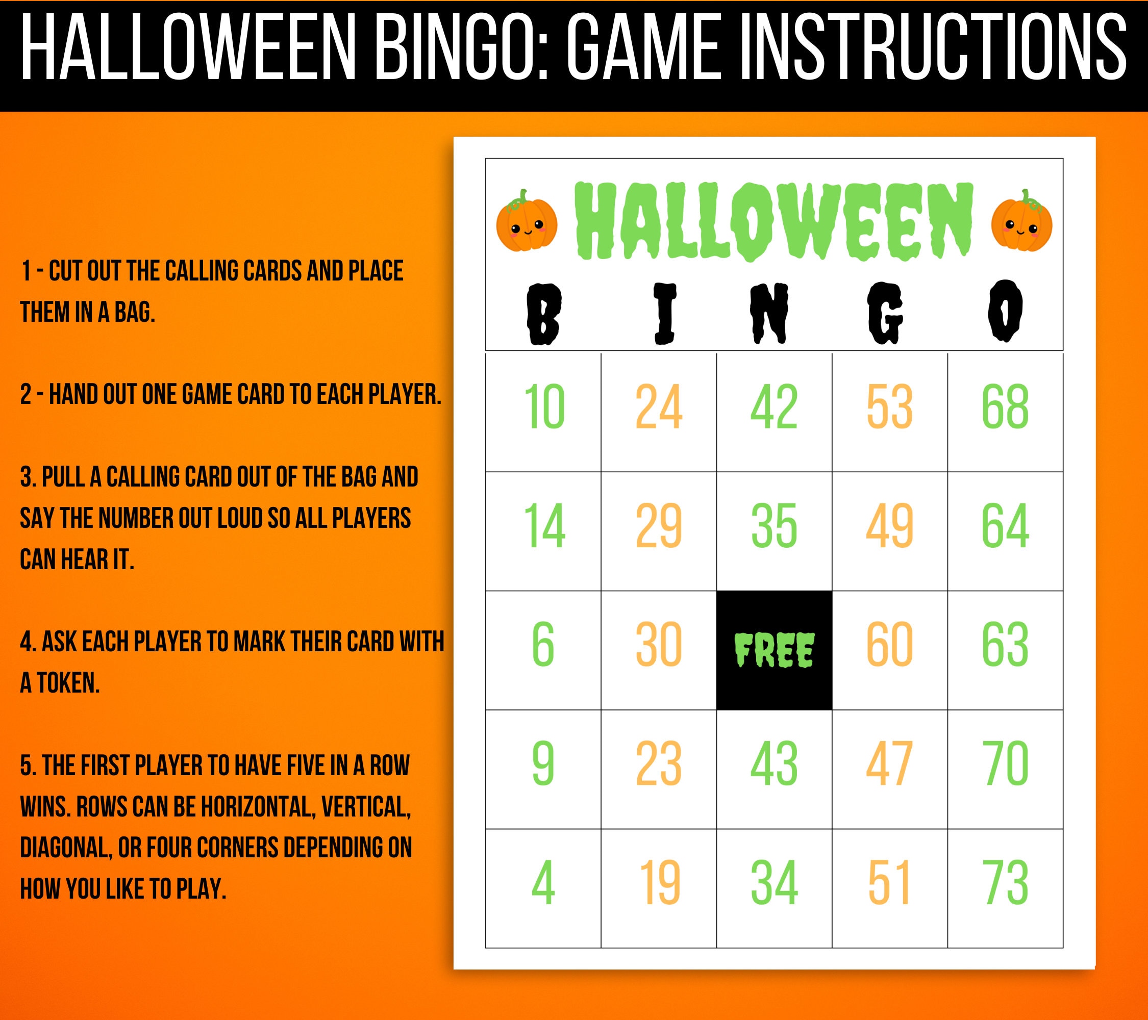 200 Halloween Bingo Cards, Halloween Number Bingo, Halloween Party Game ...