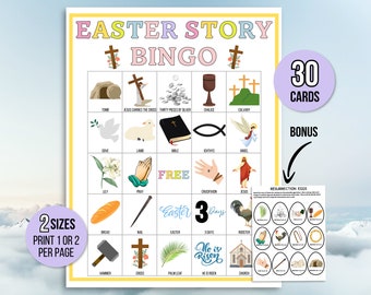 Resurrection Bingo Game, Bible Bingo, Easter Bingo, Holy Week Bingo ...