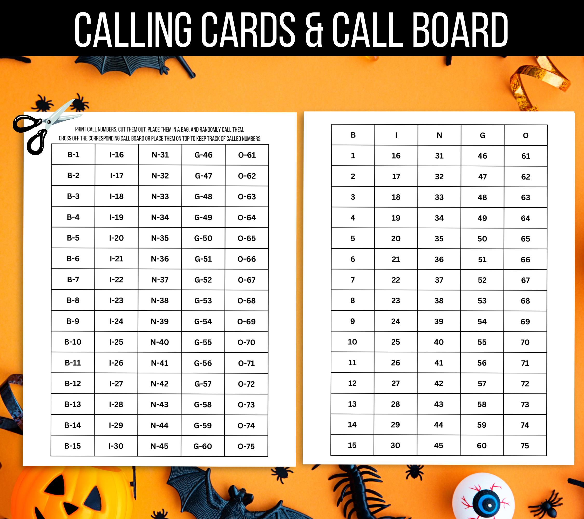 100 Halloween Bingo Cards, Halloween Number Bingo, Halloween Party Game ...