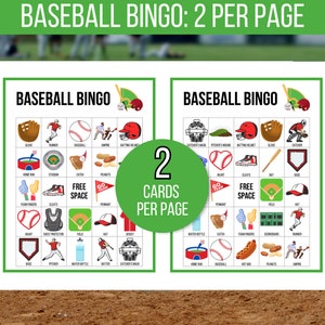 Baseball Bingo, 30 Unique Printable Baseball Bingo Cards, Baseball ...