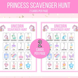 Unicorn Scavenger Hunt, Printable Unicorn Party Game, Unicorn Birthday ...