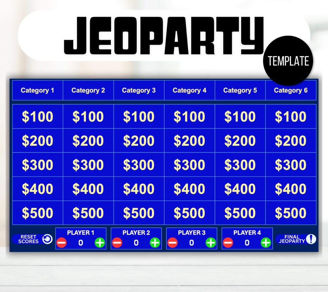 Editable Jeoparty Template, Jeoparty Game, Jeoparty Template, Jeoparty ...