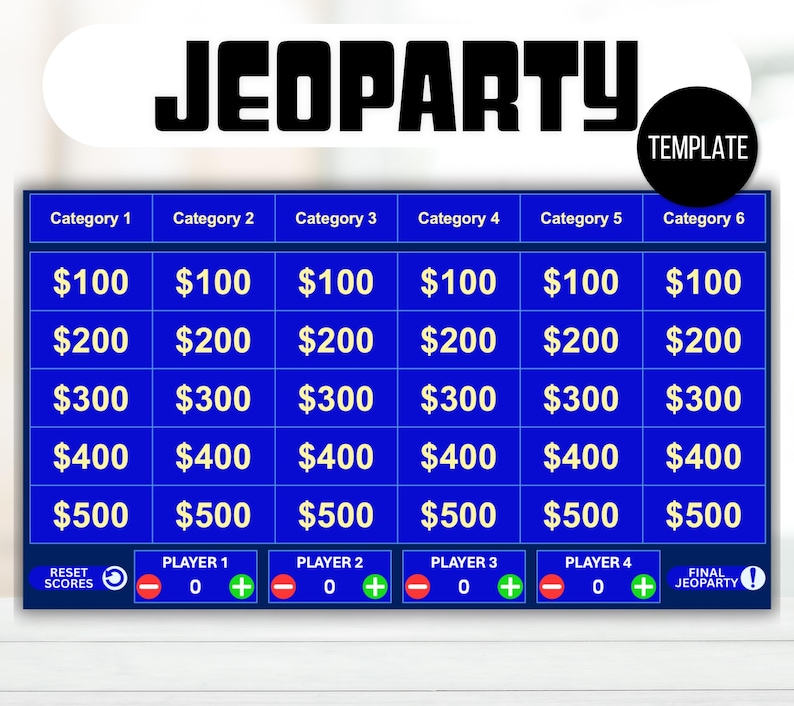 Editable Jeoparty Template, Jeoparty Game, Jeoparty Template, Jeoparty ...