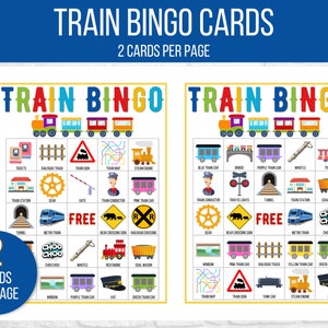 Train Bingo, 30 Printable Train Bingo Cards, Train Travel Bingo, Train ...