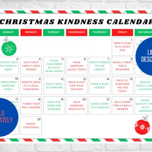Kindness Calendar, Acts of Kindness Calendar, Kid's Kindness Challenge ...