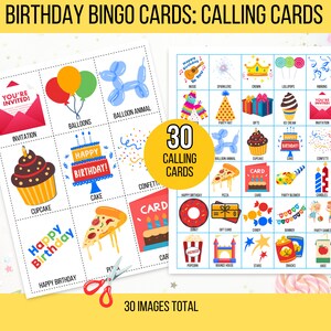 Birthday Bingo, 30 Birthday Party Bingo Cards, Birthday Game, Happy ...