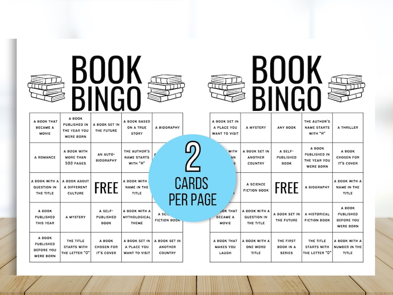 Book Bingo, 10 Printable Book Bingo Cards, Book Bingo Challenge, Book ...