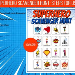 Superhero Scavenger Hunt, Superhero Game, Superhero Birthday, Superhero ...