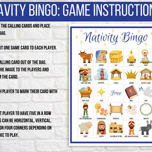 Nativity Bingo, 50 Nativity Bingo Cards, Christmas Bingo, Christmas ...