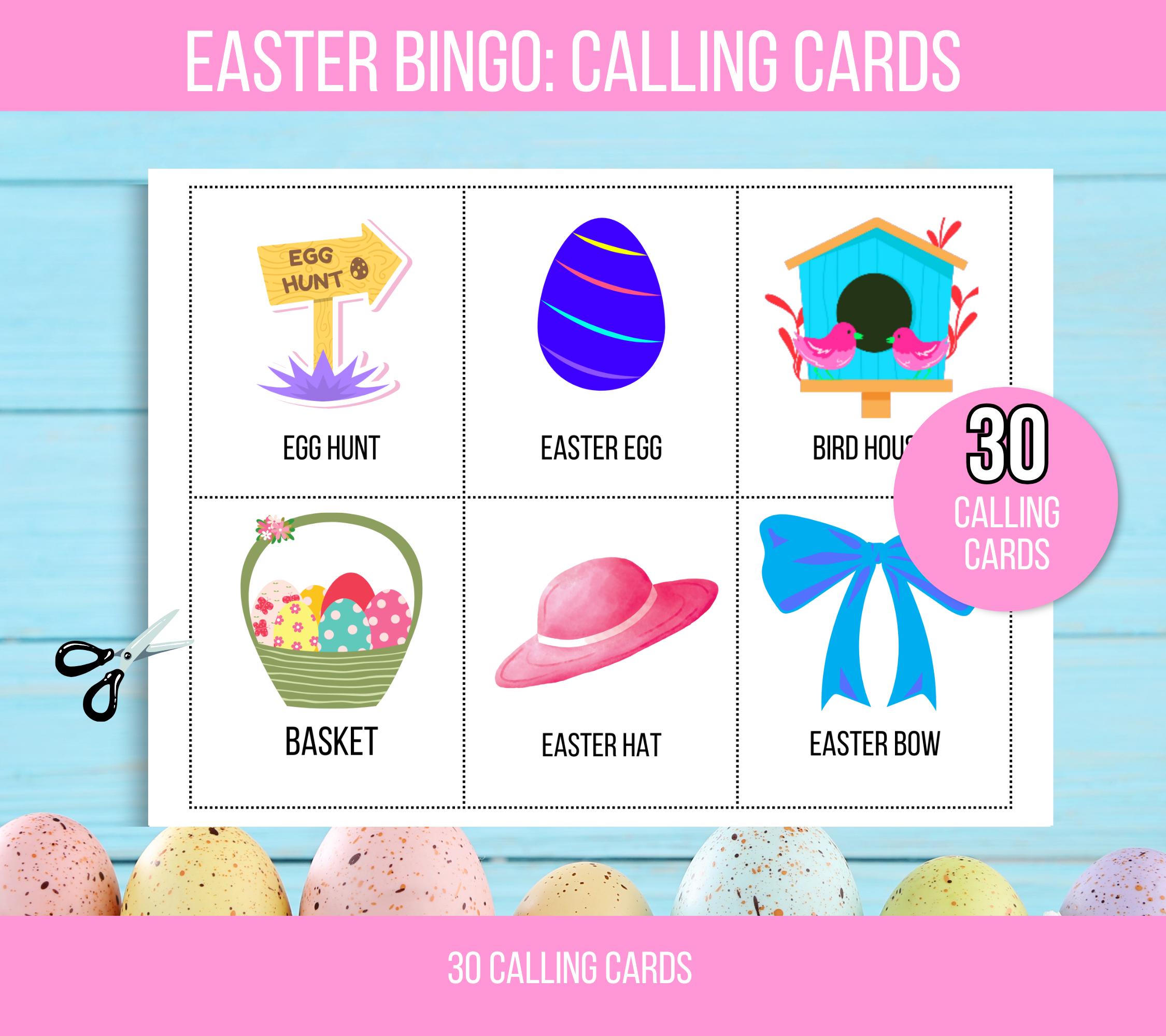 Easter Bingo, 30 Printable Easter Bingo Cards, Easter Activity for Kids ...