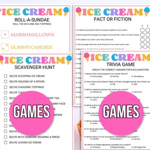 Ice Cream Party Games Bundle, Ice Cream Games, Ice Cream Activities ...