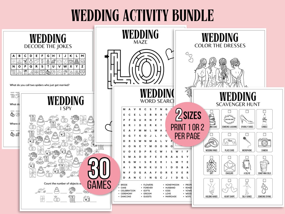 Kids Wedding Activity Bundle, Wedding Activity Pack for Kids, Kids ...