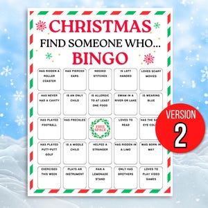 Get to Know You Christmas Bingo, Find the Guest Bingo, Christmas Human ...