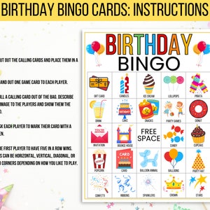 Birthday Bingo, 30 Birthday Party Bingo Cards, Birthday Game, Happy Birthday Bingo Board Game ...