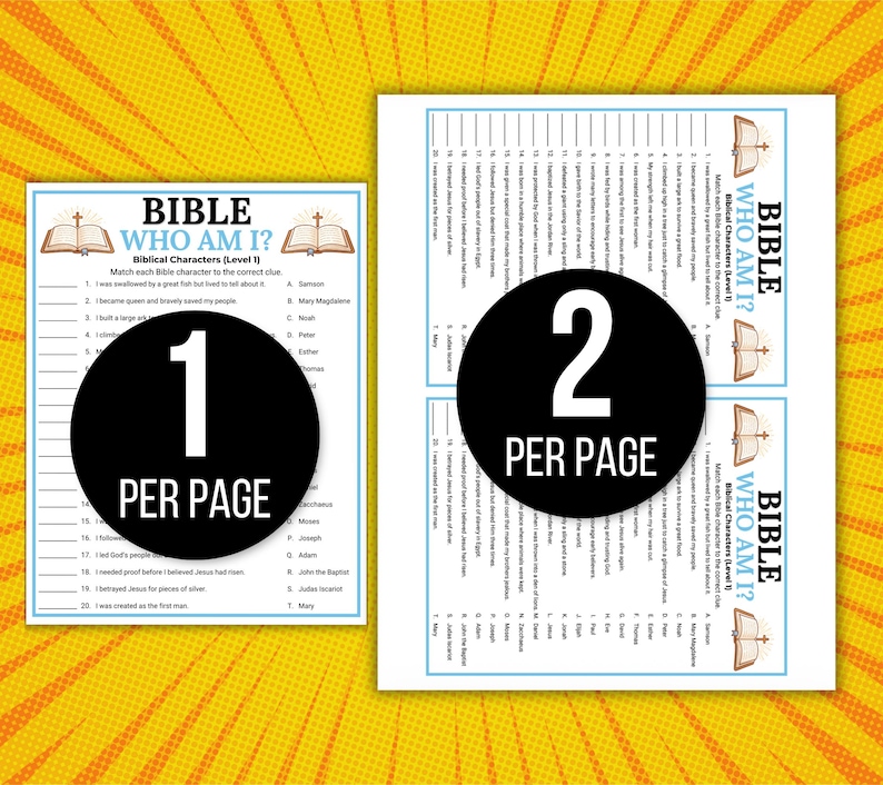 Bible Who Am I Trivia Game Bundle, Bible Trivia, Bible Riddles, Bible ...