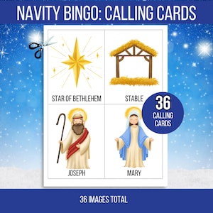 Nativity Bingo, 30 Nativity Bingo Cards, Christmas Bingo, Christmas ...