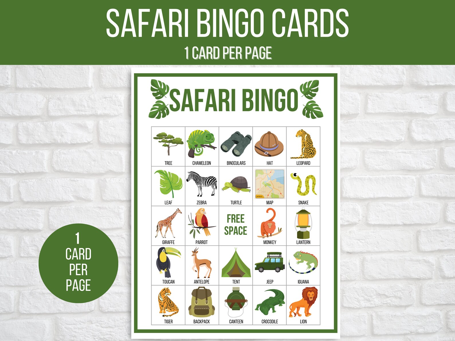 Safari Bingo 30 Printable Safari Bingo Cards Safari Party - Etsy