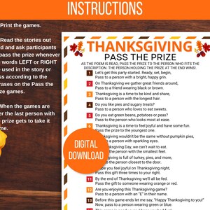 Thanksgiving Pass the Prize Game, Thanksgiving Games, Thanksgiving Left ...