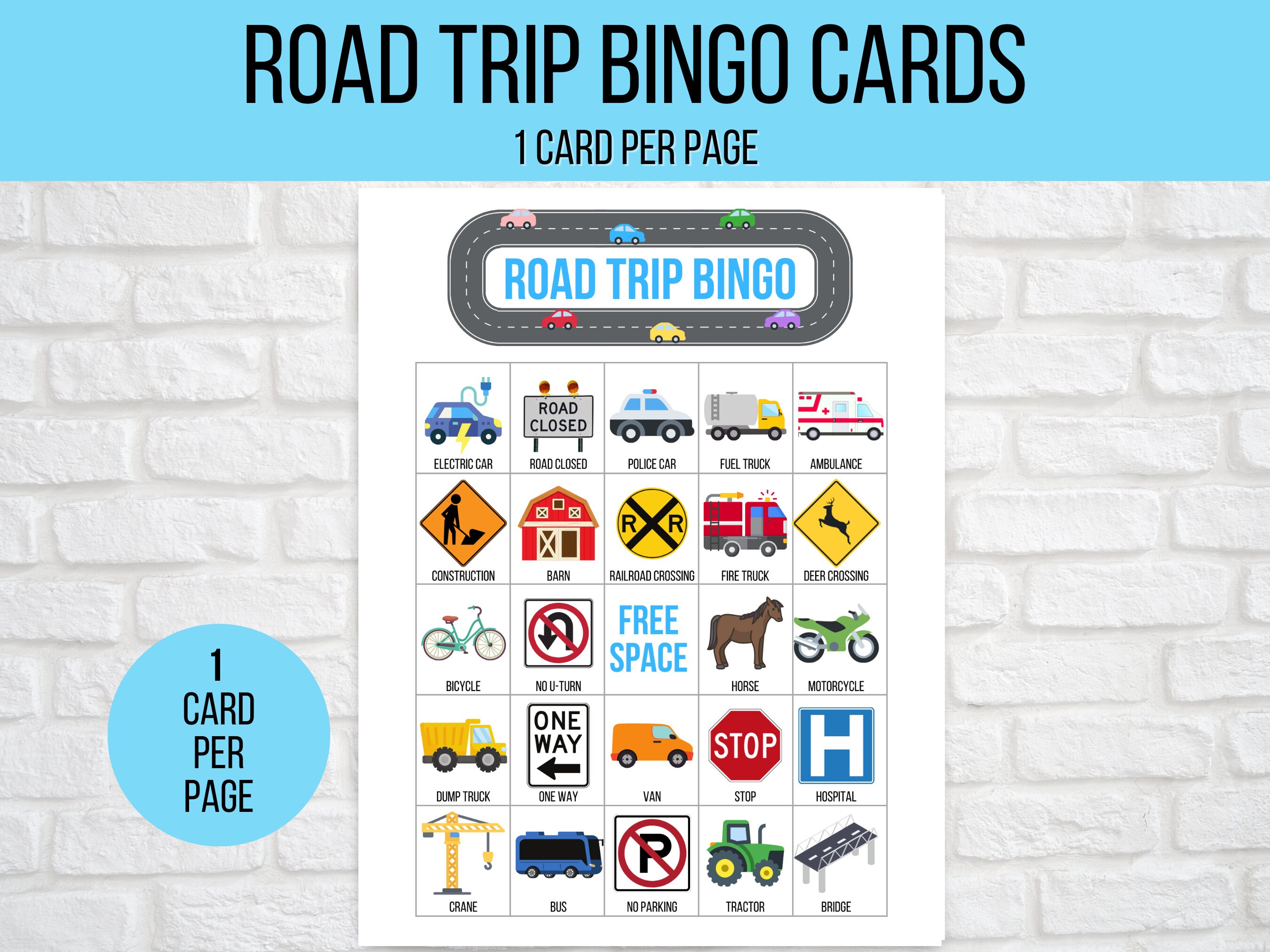 Road Trip Bingo 10 Printable Road Trip Bingo Cards Family - Etsy