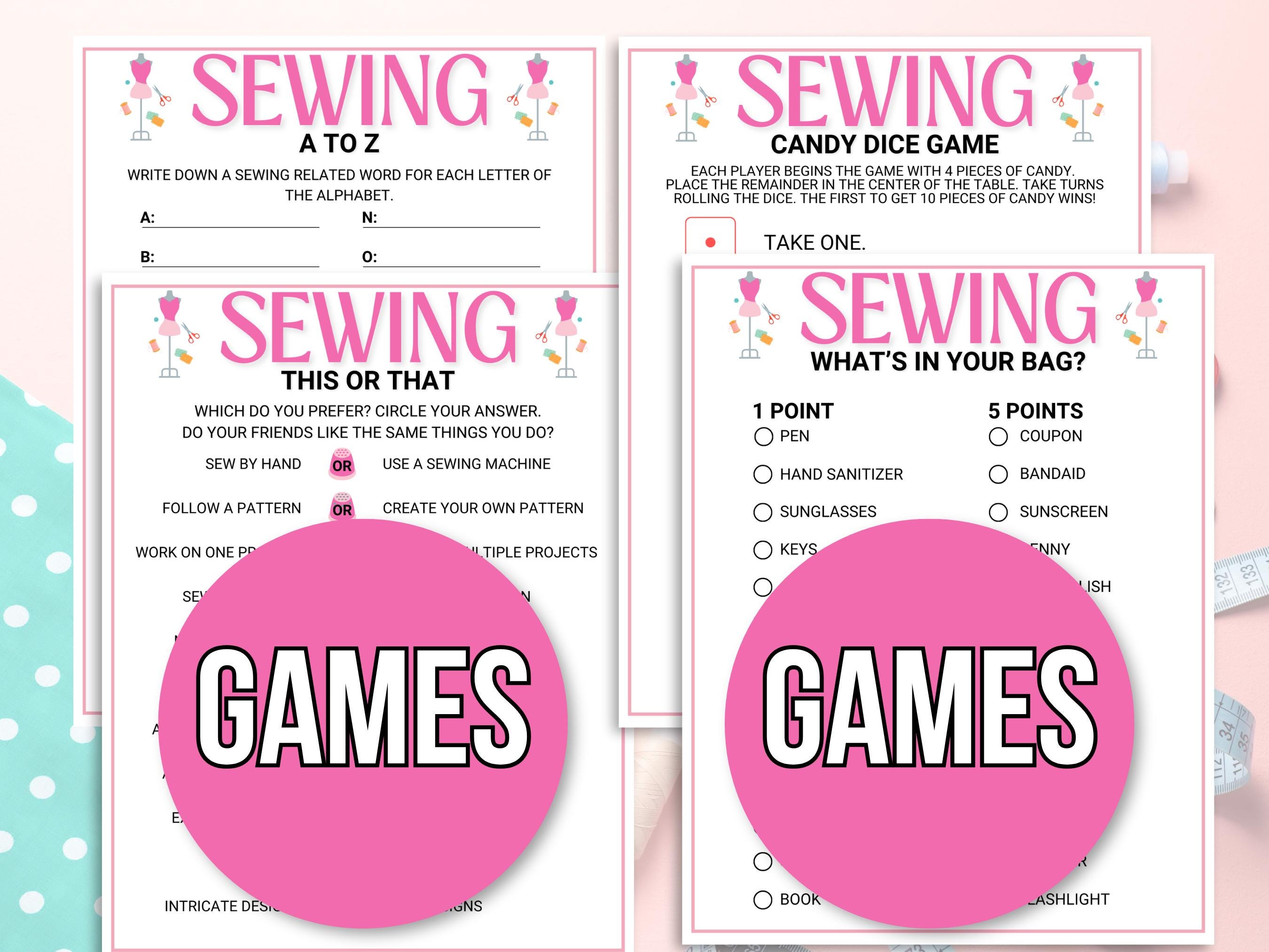 Sewing Games, Sewing Games, Sewing Party Games, Sewing Club Game ...