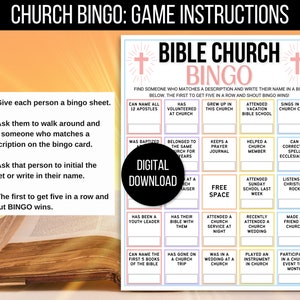 Bible Church Bingo, 50 Church Bingo Cards, Christian Bingo, Find ...