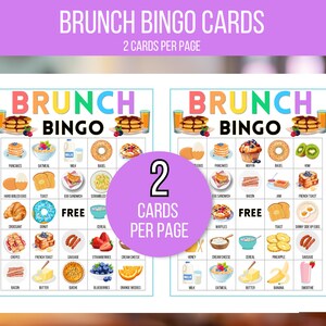 Brunch Bingo, 30 Printable Brunch Bingo Cards, Brunch Bingo Game, Breakfast Bingo, Food Bingo ...